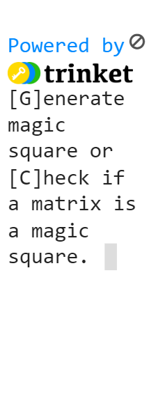 Wednesday 430 - Magic Square