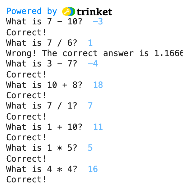 Stored in data structures Trinket