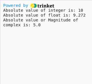 Python abs() function
