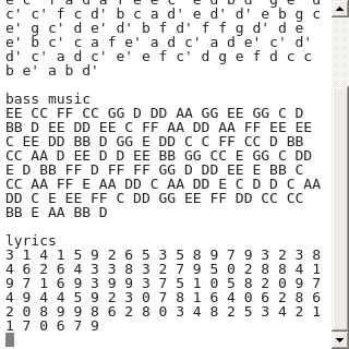 100 digits of pi to music