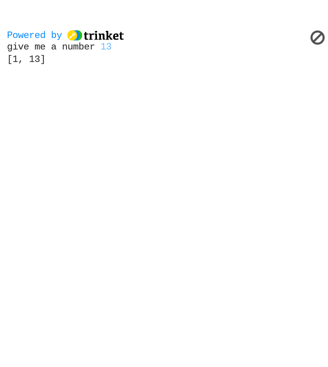 Factors of a number Solution Task 1