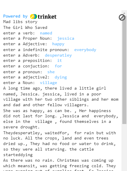 project 1. Mad libs. SI