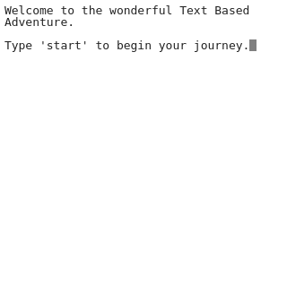 Text based adventure v 1.0