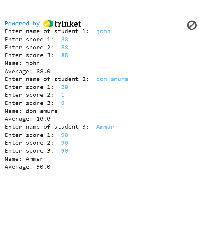 Group Exercise for Nested Loops